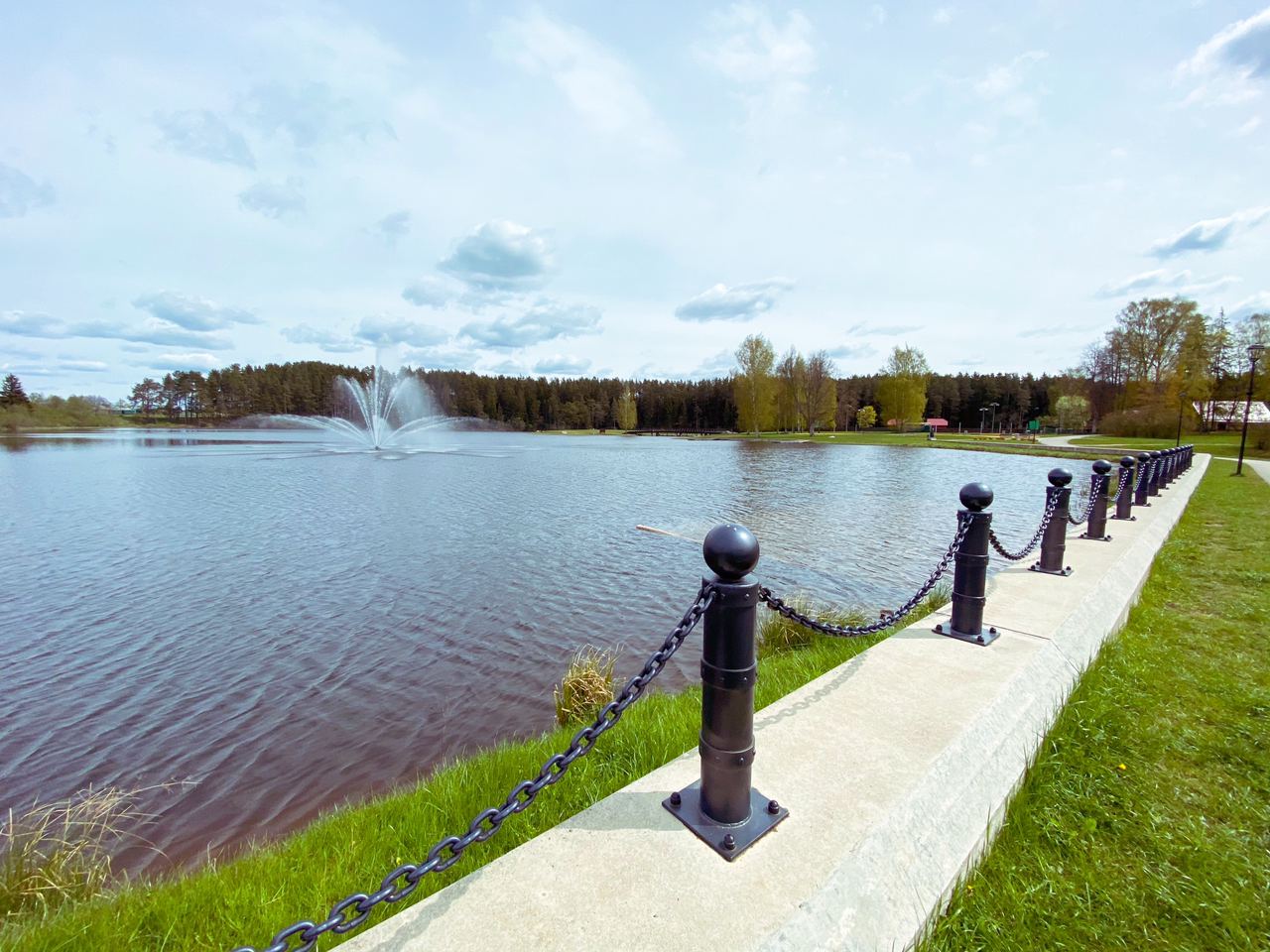 Lake Teperis and the Old Park in Smiltene, Latvia