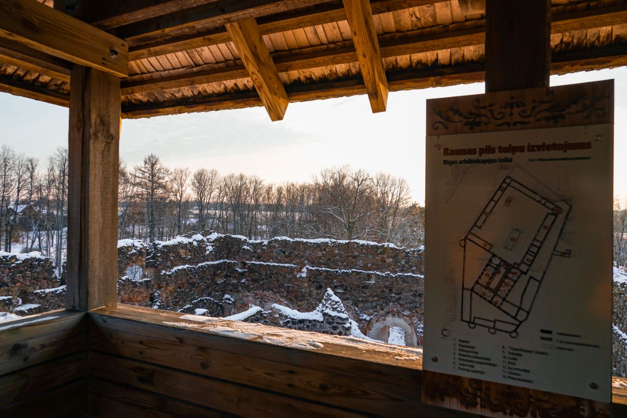 Ruins of the Rauna medieval castle in Latvia
