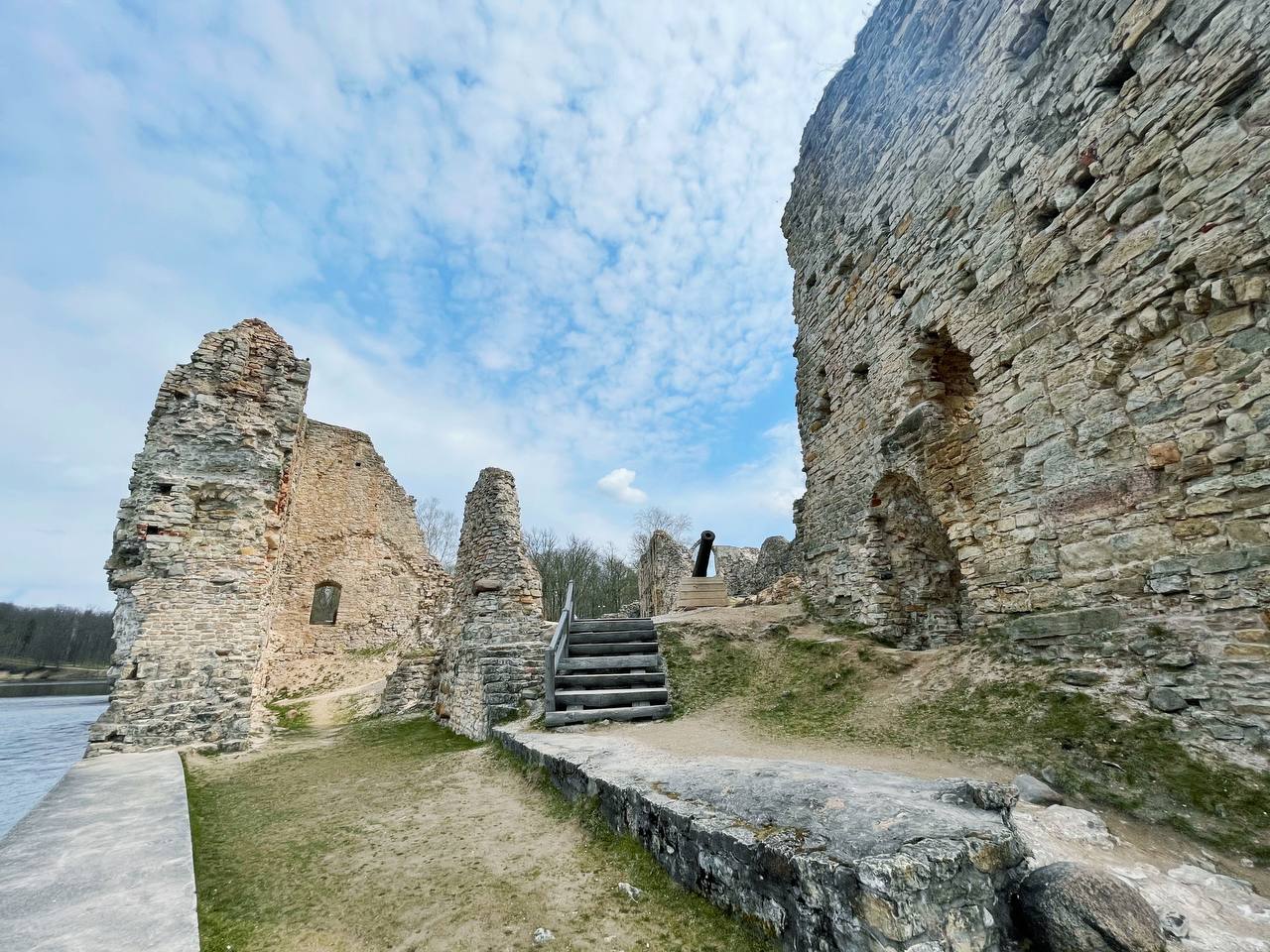Ruins of city castle in Koknese, Latvia
