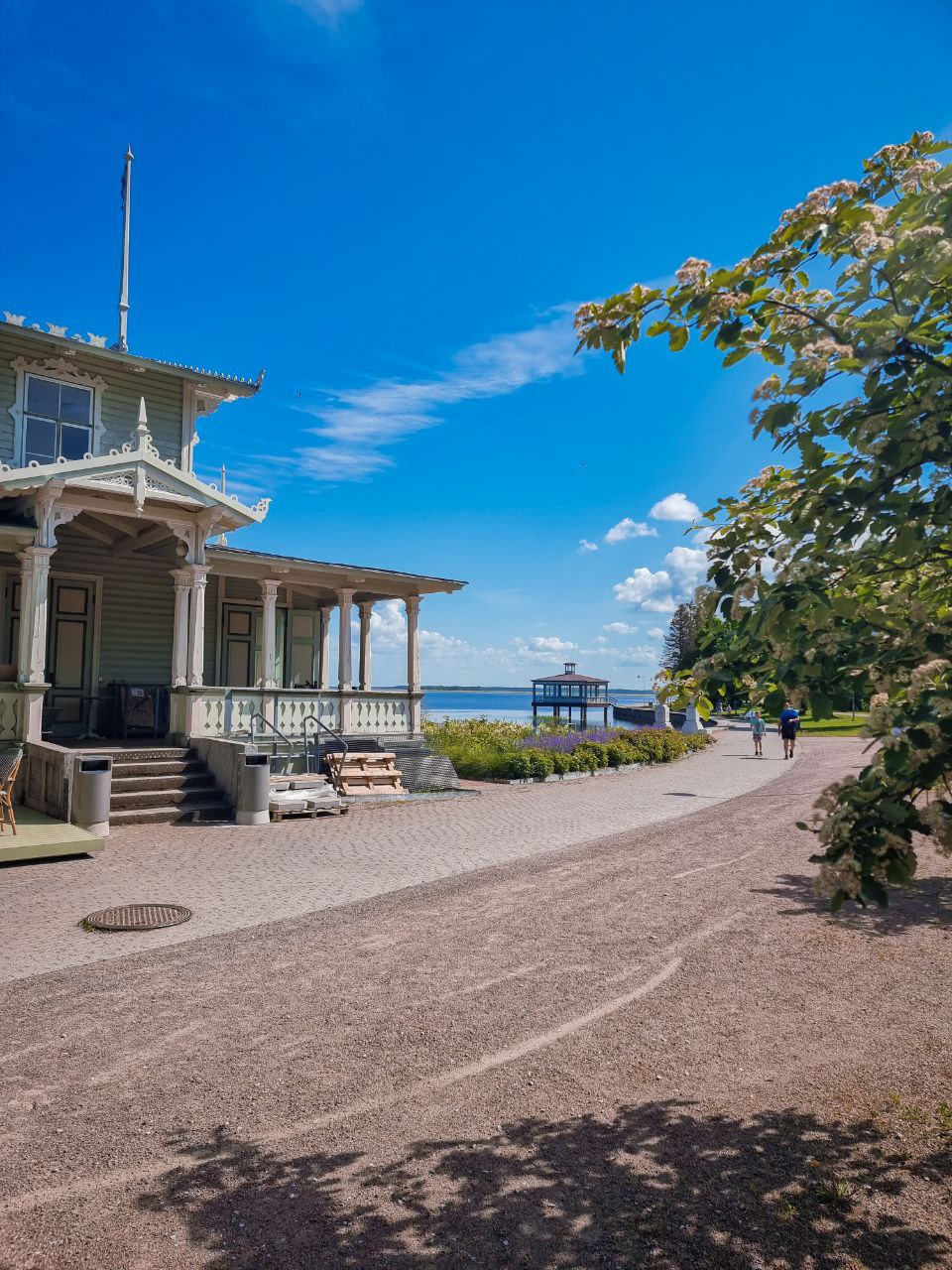 African beach and promenade in Haapsalu, Estonia