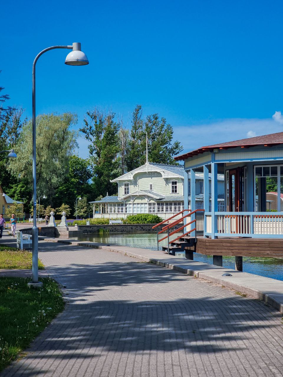 African beach and promenade in Haapsalu, Estonia