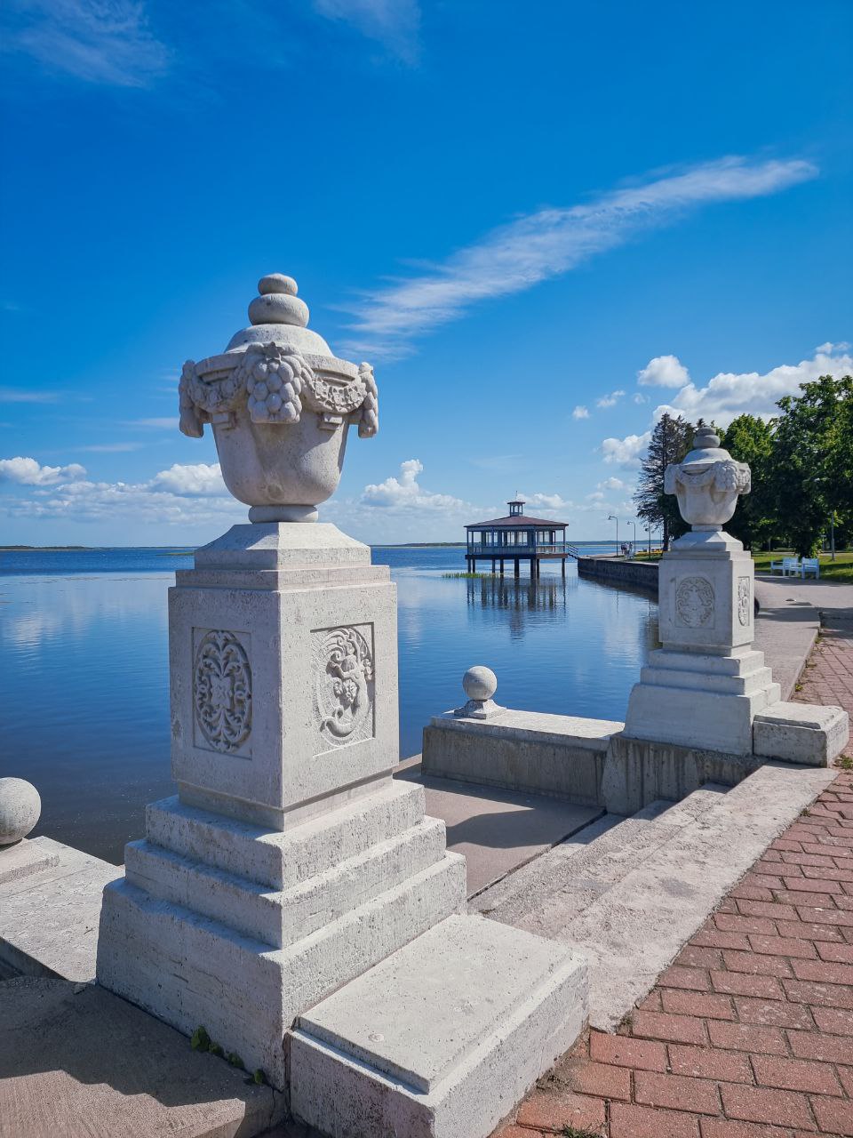 African beach and promenade in Haapsalu, Estonia